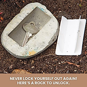 Bits and Pieces - Hide-A-Key Stone Safe Gadget - Fake Rock Spare Key Hider - Weather Resistant Yard Decorations - Decorative Garden Stones