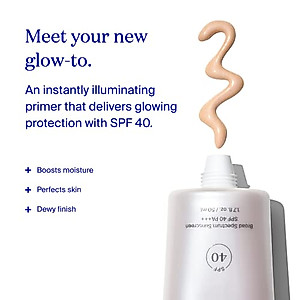 Supergoop! Glowscreen - SPF 40-2.5 fl oz - Glowy Primer + Broad Spectrum Sunscreen - Adds Instant Glow - Helps Filter Blue Light - Boosts Hydration with Hyaluronic Acid, Vitamin B5 & Niacinamide