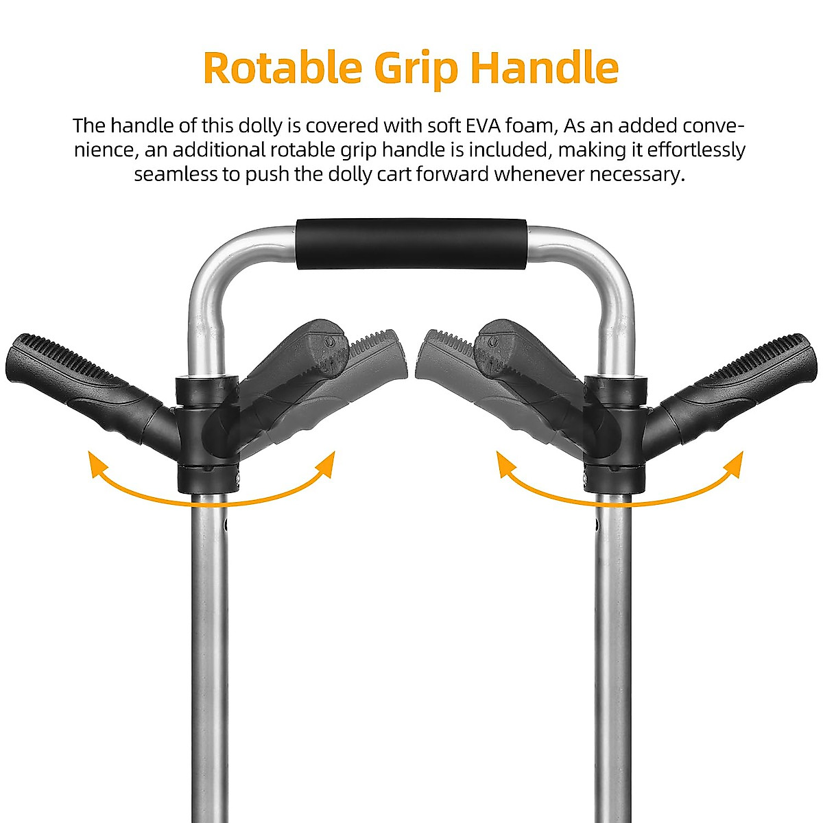 Mouzor Folding Hand Truck Dolly Cart, 264 Lb Capacity Aluminum Heavy Duty Portable and Foldable Luggage Trolley Cart with Telescoping Handle and Rubber Wheels