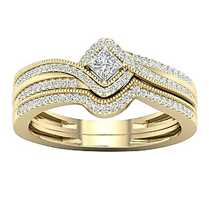 Elegant Women Inlaid Zircon Ring Twist Engagement Rings Bridal Wedding Chunky Band Exquisite Jewelry Party (Gold, 6)