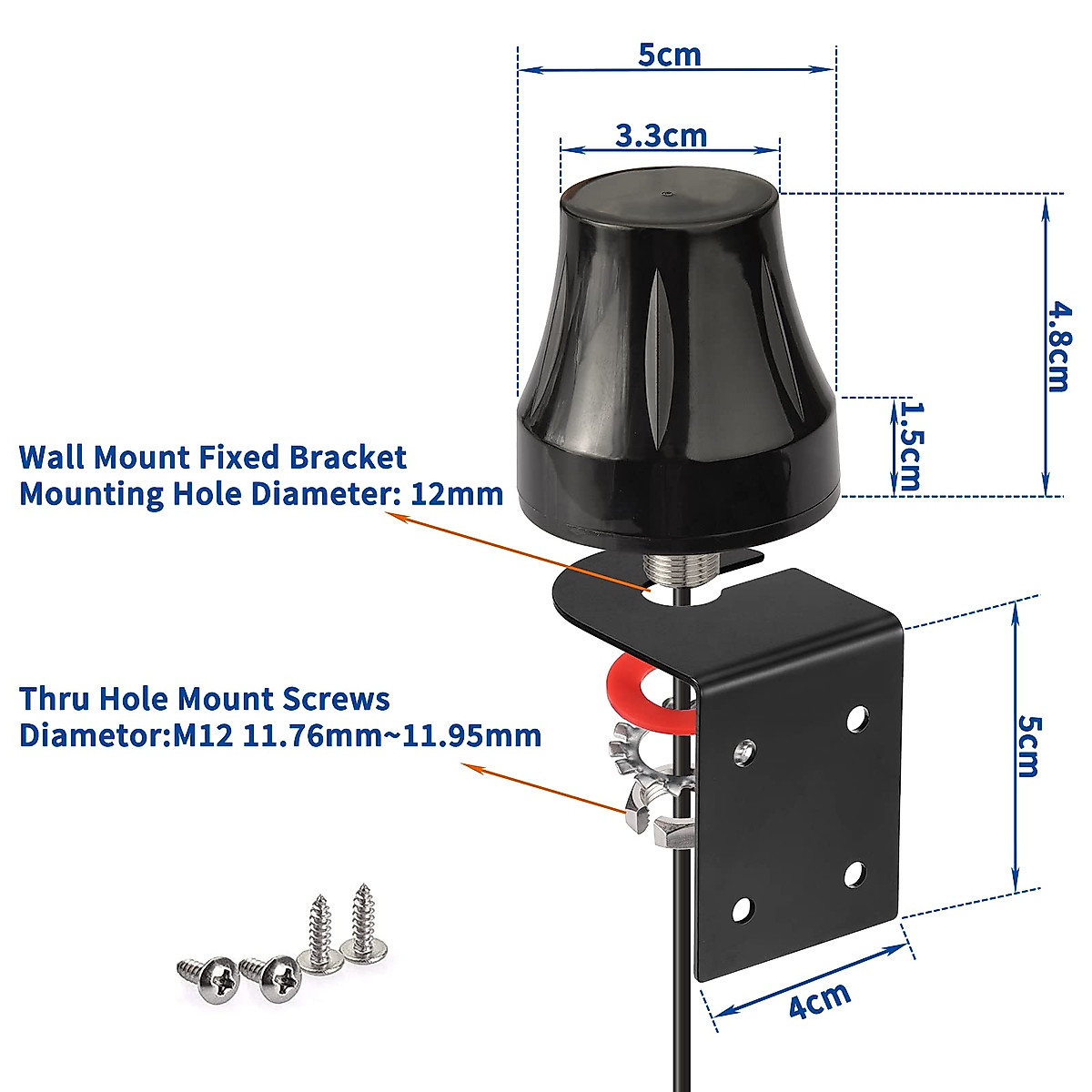 Bingfu 5dBi SMA Male Antenna Outdoor Fixed Bracket Wall Mount Waterproof Garage Door Gate Opener Antenna SMA/RP-SMA Antenna Extender