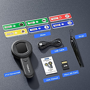 TOMLOV P10 Microscope for Adults Kids, Handheld Coin Magnifier with Light for Error Coins, Portable Trichome Magnifying Glass 100X, Collector Pocket Jewelers Loupe, Digital Microscope with 2" Screen