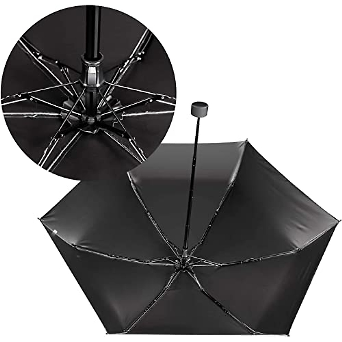 Small Travel Umbrella Light Compact Folded Umbrellas Purse Size for Women Mint Green