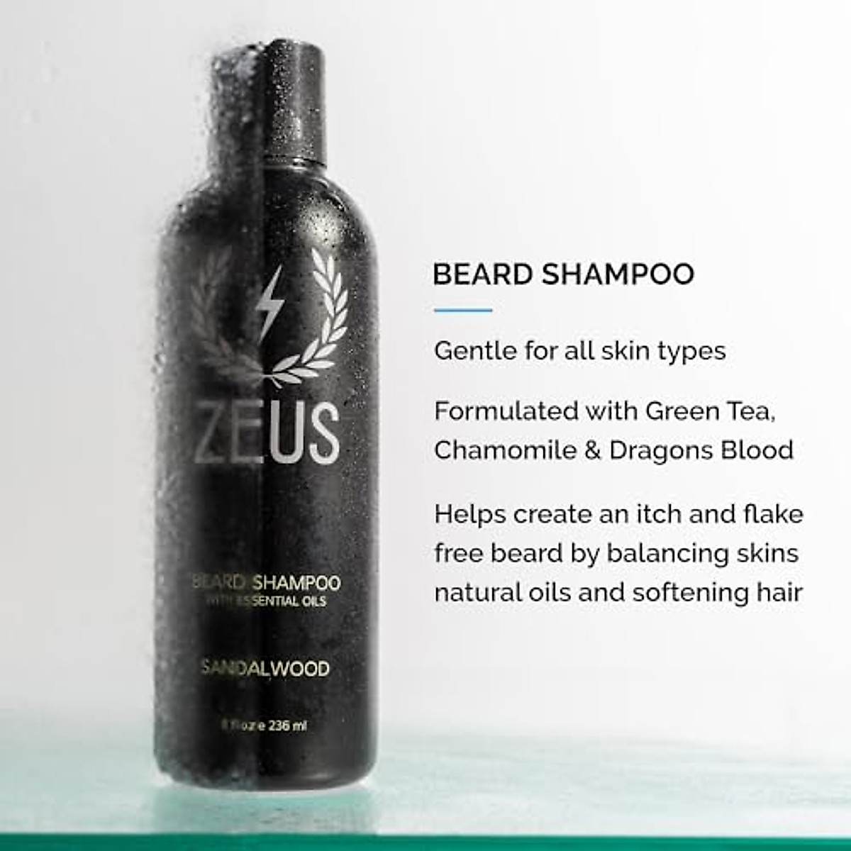 ZEUS Beard Starter Kit for Thick Beards, Natural Beard Shampoo, Beard Conditioner & Premium Refined Beard Oil (Made in USA) Vanilla Rum