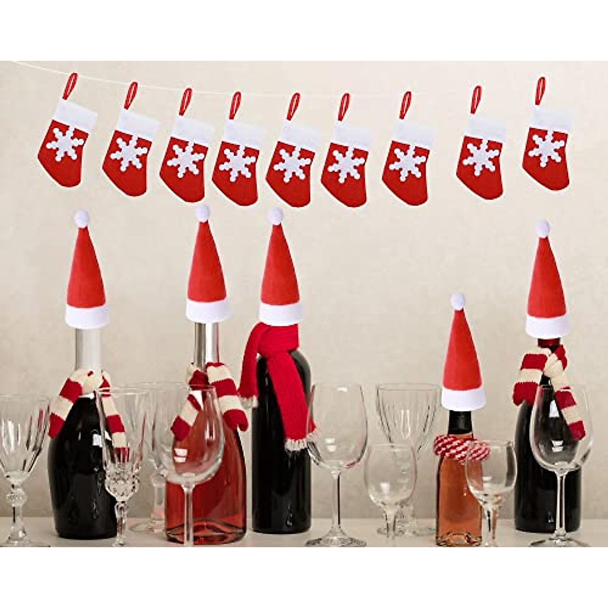 Sawysine 36Pieces Christmas Silverware Holders Christmas Stockings Dinner Table Decorations Mini Santa Hats Cutlery Holder Fork Spoon Knife Storage Bag for Dinnerware Xmas Holiday Dinner Supplies