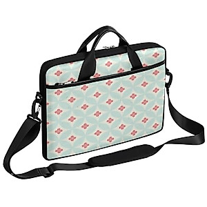 Round Flower Laptop Computer Bag Waterproof Shoulder Messenger Bag 13-15 inch Durable Laptop Tote Bag with Shoulder Strap Handle Lightweight Crossbody Briefcase