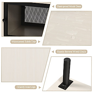 LTMEUTY Coffee Table for Living Room, Mid-Century Modern Coffee Table with Double Mesh Doors & Open Storage Shelves, Wood and Metal Cocktail Table, Accent Furniture, White Wood Grain