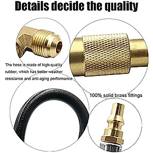 Monkemon Propane Elbow Adapter with Extension Hose, 12FT Propane Quick Connect Hose RV to Grill for Blackstone 17" and 22" Griddle, Lp Quick Connect Hose Rv Grill For Camp Chef Stove Portable Fire Pit