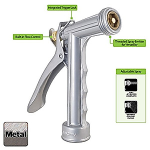 Melnor 65033-AMZ Heavy Duty Metal Nozzle with QuickConnect Product Adapter Amazon Bundle, Classic Design