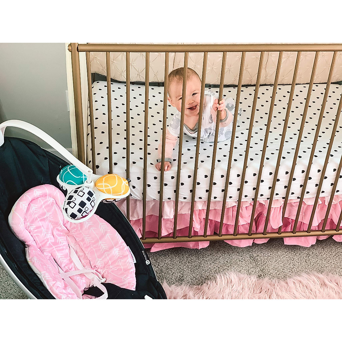 Infant Insert Compatible with 4Moms Mamaroo & Rockaroo – Car Seat Insert 2 Pack – Reversible Infant Car Seat Insert – Soft Plush Minky Car Seat Head Support Insert