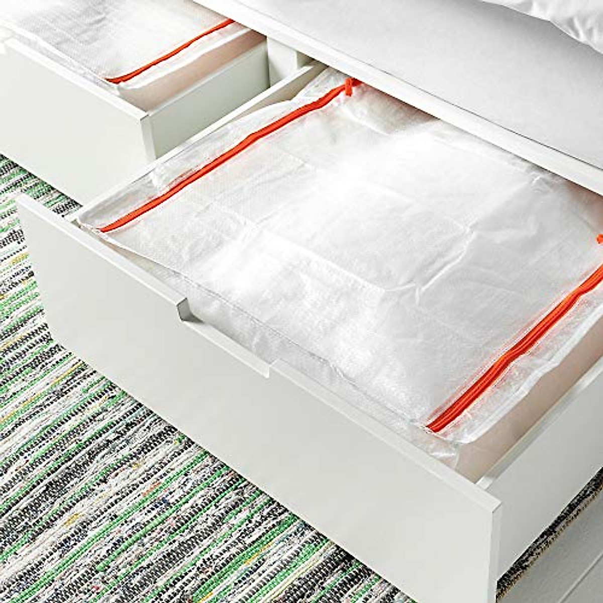 Storage Case, White, 55x49x19 cm (22x19x7"). For Underbed storage, Shelves, Wardrobes, Hang to wall simply. PARKLA IKEA.