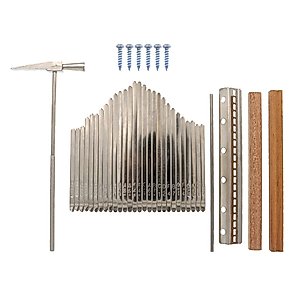 Kalimba 21 Keys Replacement Set DIY Thumb Piano Parts with Wood Bridges, Tuning Hammer, Screws, Saddle DIY Musical Instrument Accessories as picture show