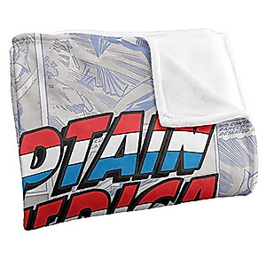 Marvel Captain America Blanket, 36"x58", Retro Captain America, Silky Touch Super Soft Throw Blanket