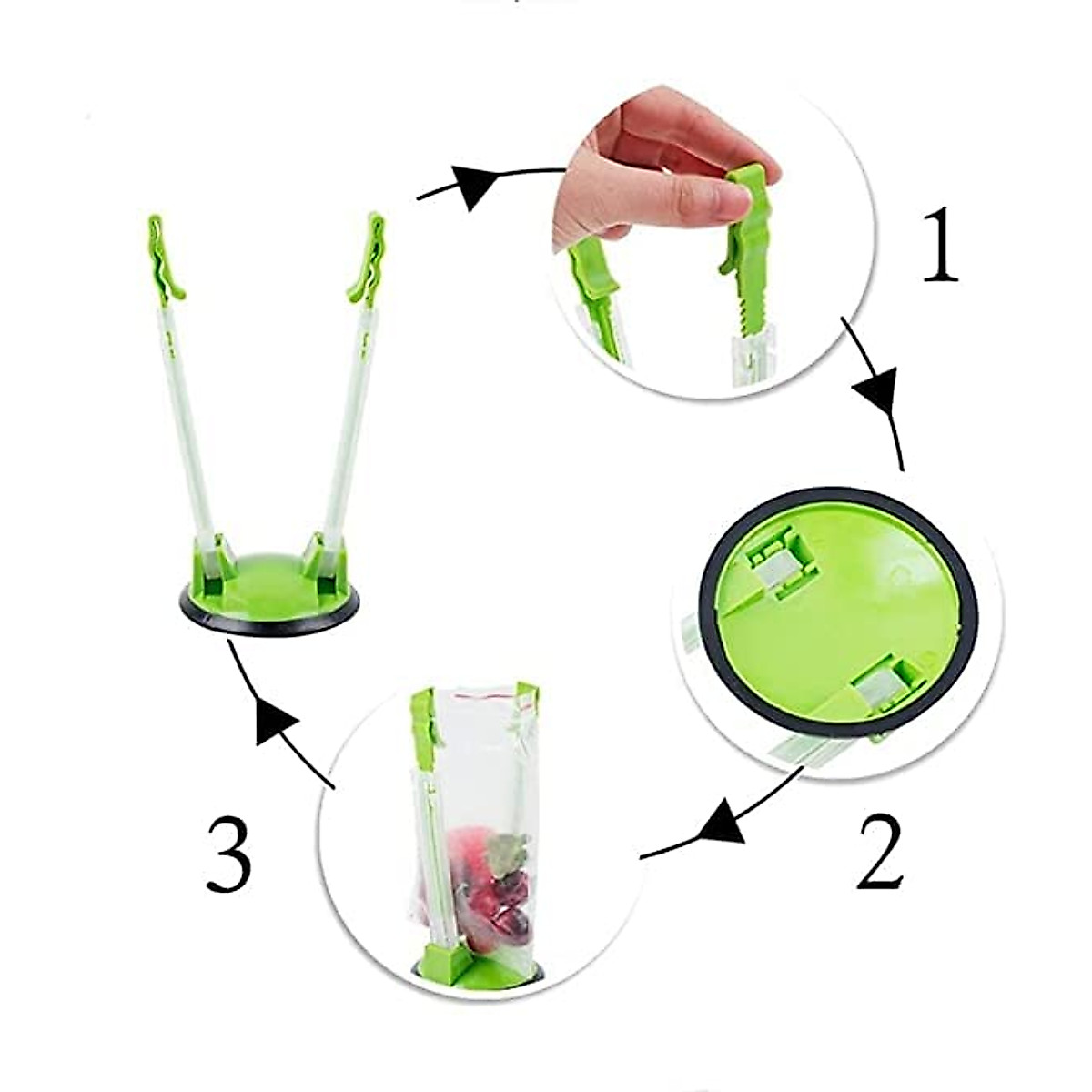 Baggy Rack Hands-Free Clip Food Storage Freezer Baggy Holder,Bag Holder For Plastic Bags Stand