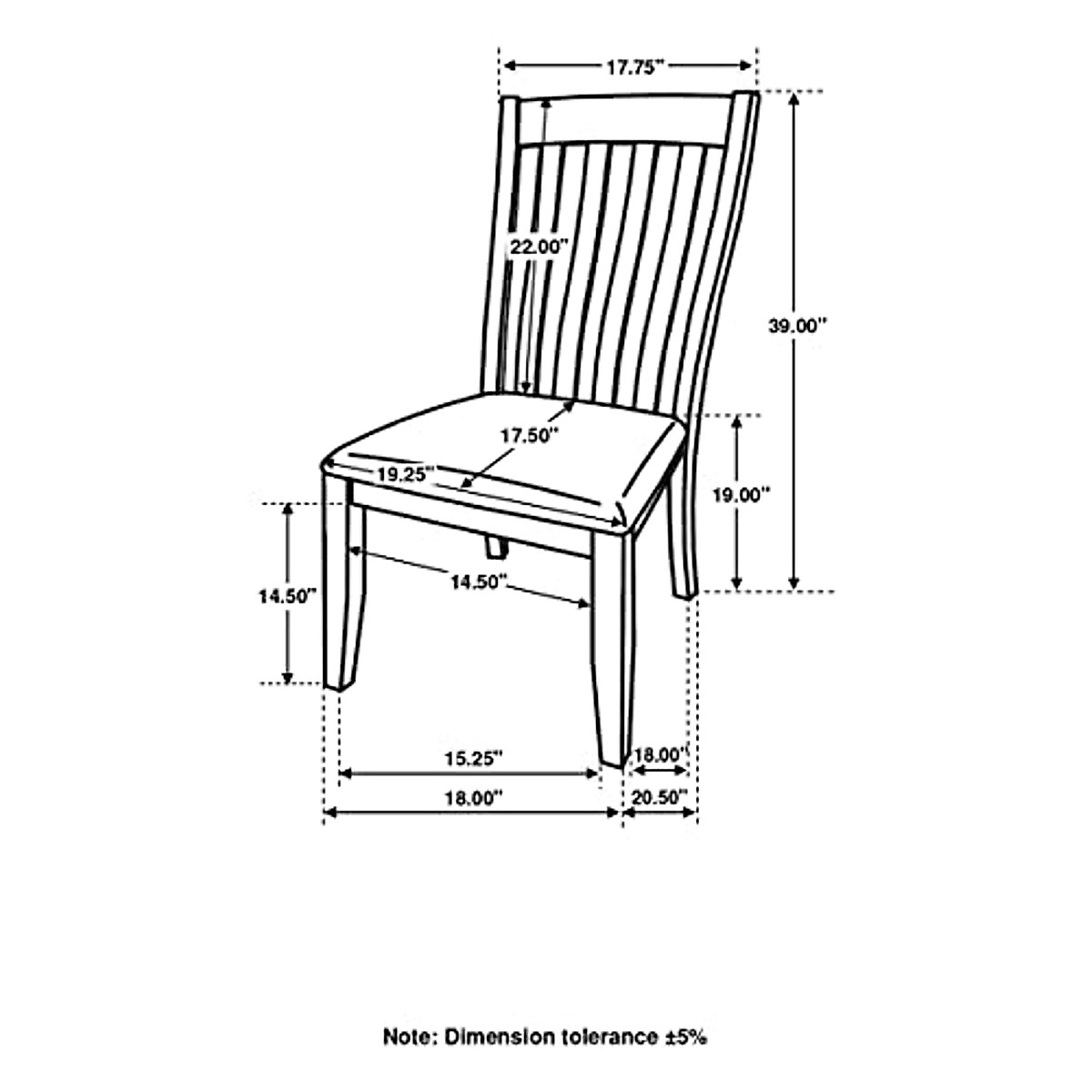 Coaster Furniture Nogales Slat Back Coastal Grey (Set of 2) Side Chair 109812