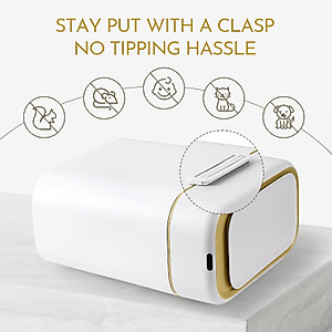 ELPHECO 2.5 Gallon Garbage Can with Buckle-up Latches, Motion Sensor Trash Can with Buckling Latches for Bathroom, Living Room, Office, Bedroom, 2 AA Batteries (Excluded), White Gold