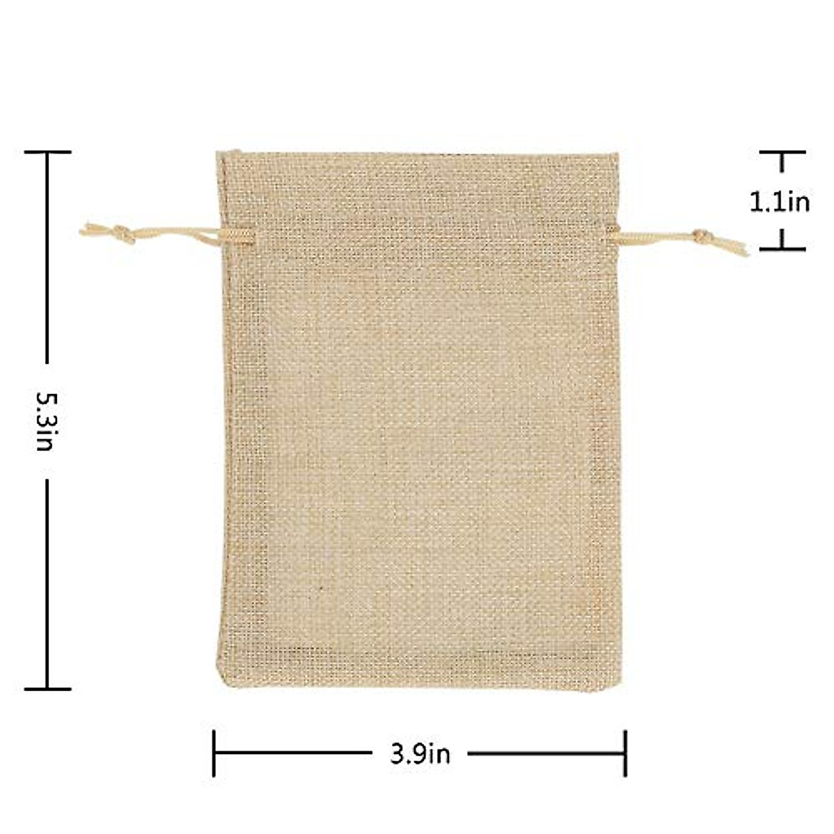 Burlap Bags 5 x 4 Inch with Drawstring -Natural Linen Bag Gift Bags Jewelry Sacks Strong Small Jute Bag for Festivals, DIY Craft, Present, Party Favors, Snacks, Jewelry and Anniversaries