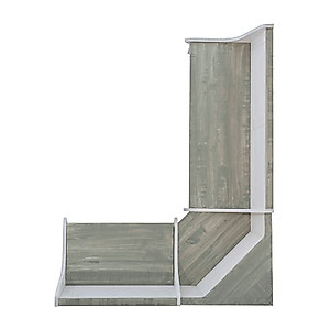Riverbay Furniture Coastal Wood Corner Dining Nook in Gray