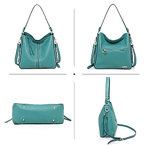 Montana West Large Leather Hobo Handbag for Women Studded Shoulder Bag Crossbody Purse MWC-1001TQ