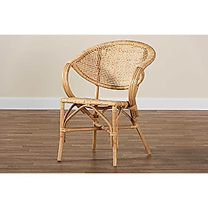 Baxton Studio Varick Modern Brown Finished Rattan Dining Chair