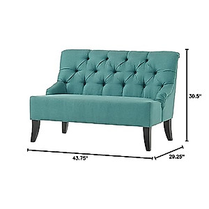 Christopher Knight Home Nicole Fabric Settee, Dark Teal