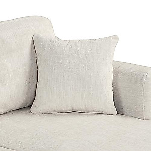 HAUSHECK 4 Pieces Sofa with Ottoman & Right Side Chaise, U Shaped Sectional Couches Living Room Furniture Set, 91.3" D x 122.1" W x 25.6" H, White