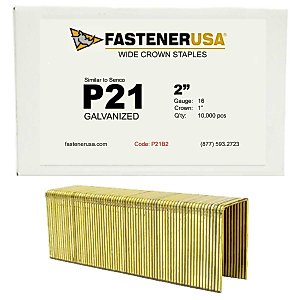 Jev Cap 2" Leg x 1" Crown 16GA GALV P21 Staples 10,000ct | P21B2