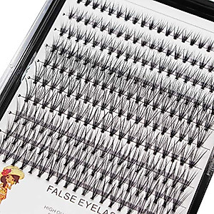 Dedila LargeTray-20RootsThickness 0.07mm Mixed 8-10-12-14mm/9-11-13-15mm /12-14-16mm Black Soft and Light Individual False Eyelashes Dramatic Look Makeup Volume Eye Lashes Cluster (mixed 9-11-13-15mm)