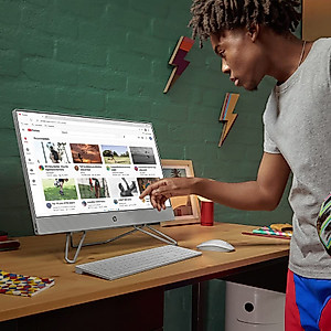 HP 24-cb1000a 24-cb1256 All-in-One Computer - AMD Ryzen 5 5625U Hexa-core (6 Core) - 8 GB RAM DDR4 SDRAM - 256 GB M.2 PCI Express NVMe SSD - 23.8" Full HD 1920 x 1080 Touchscreen Display - Deskto