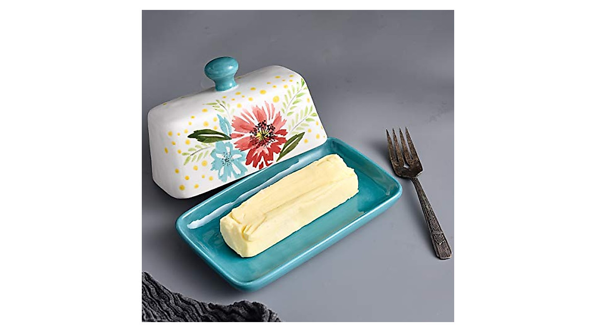 Wisenvoy Ceramic Butter Dish with Lid - Elegant Kitchen Storage
