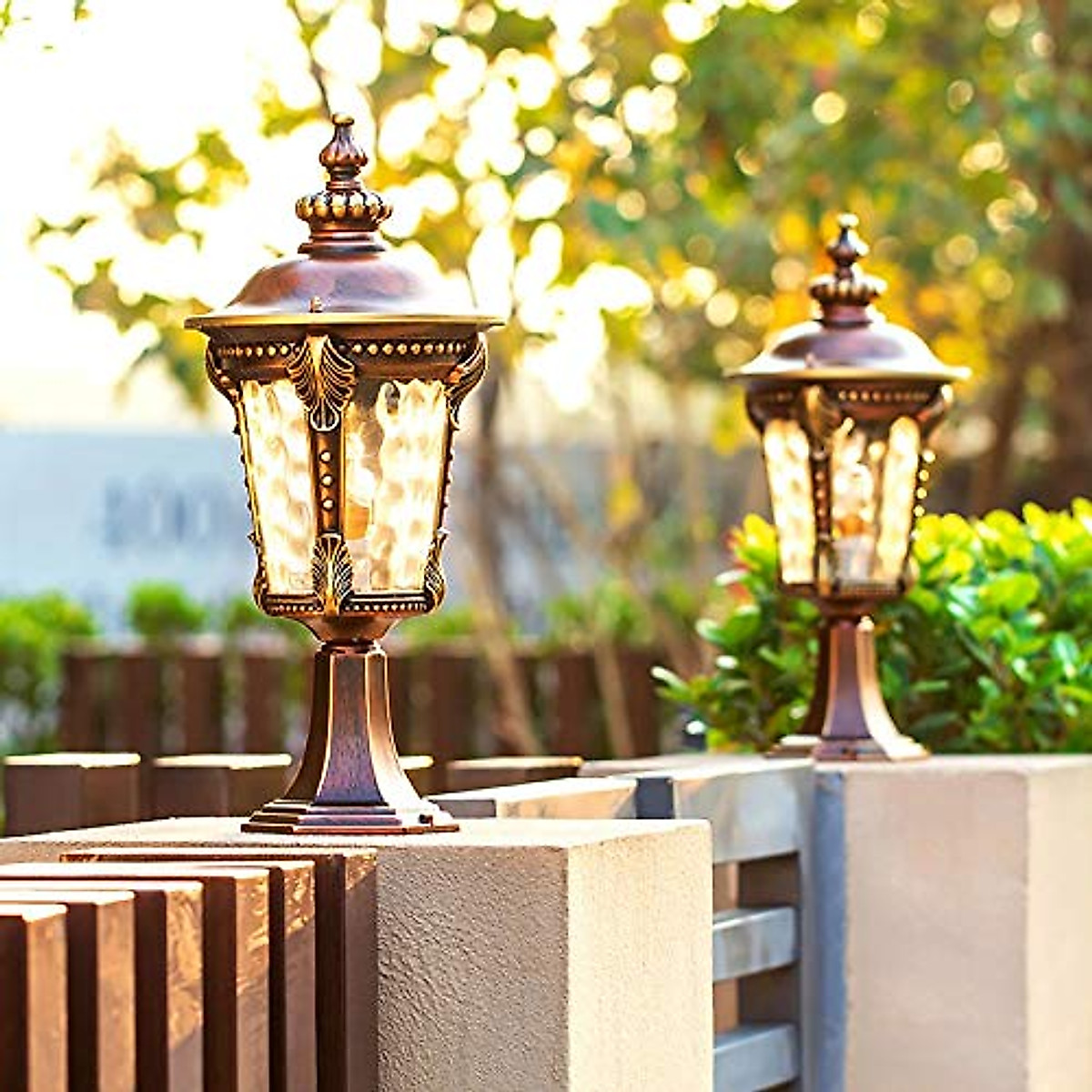 ZSEDP Outdoor Lamp Wall Headlights Pastoral Style Doorpost Lamp Balcony Lamppost Headlight Wall Lamp Standing Lamp Waterproof Lawn Lamp