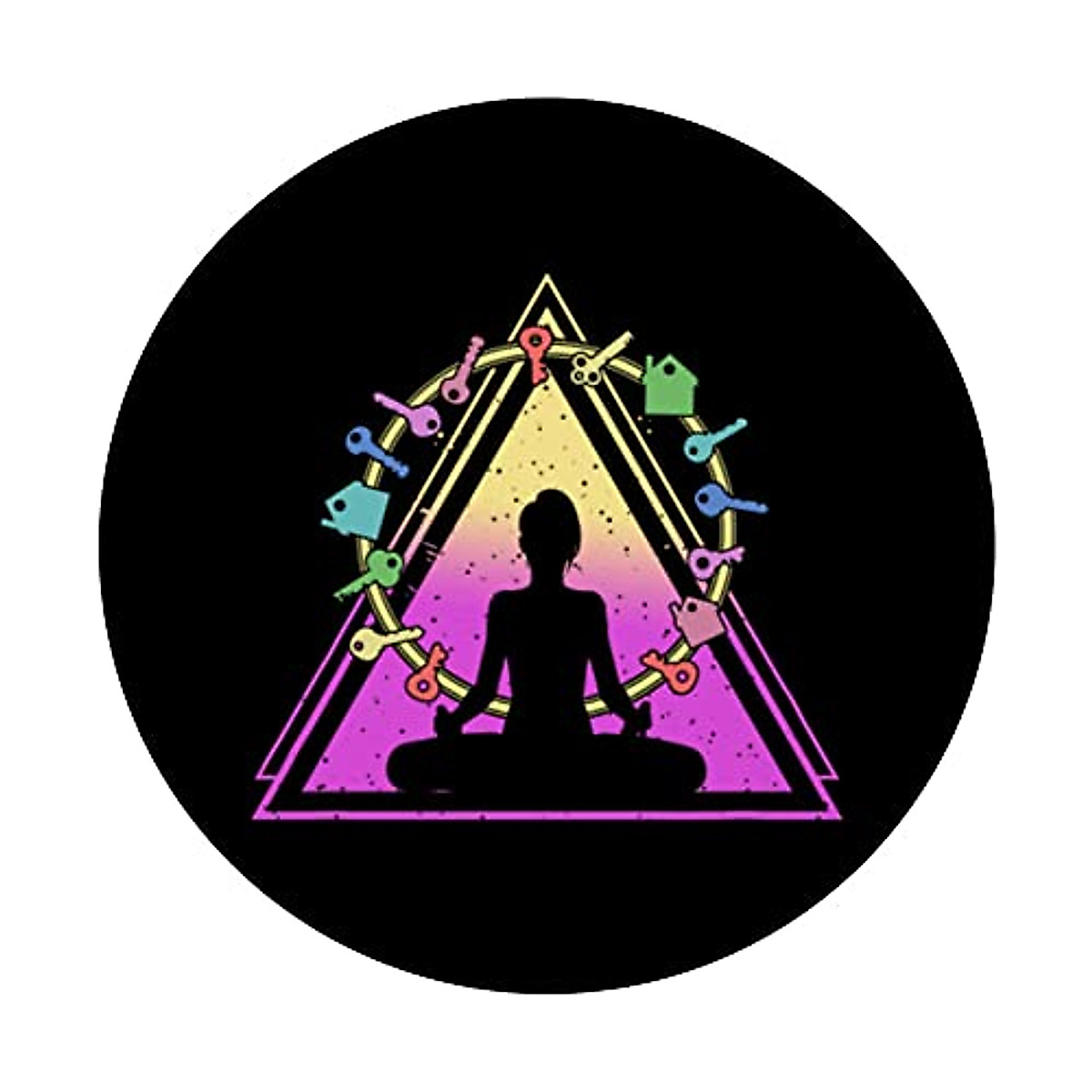 Real Estate Agent Yoga Keys House Property Realtor Apartment PopSockets Swappable PopGrip