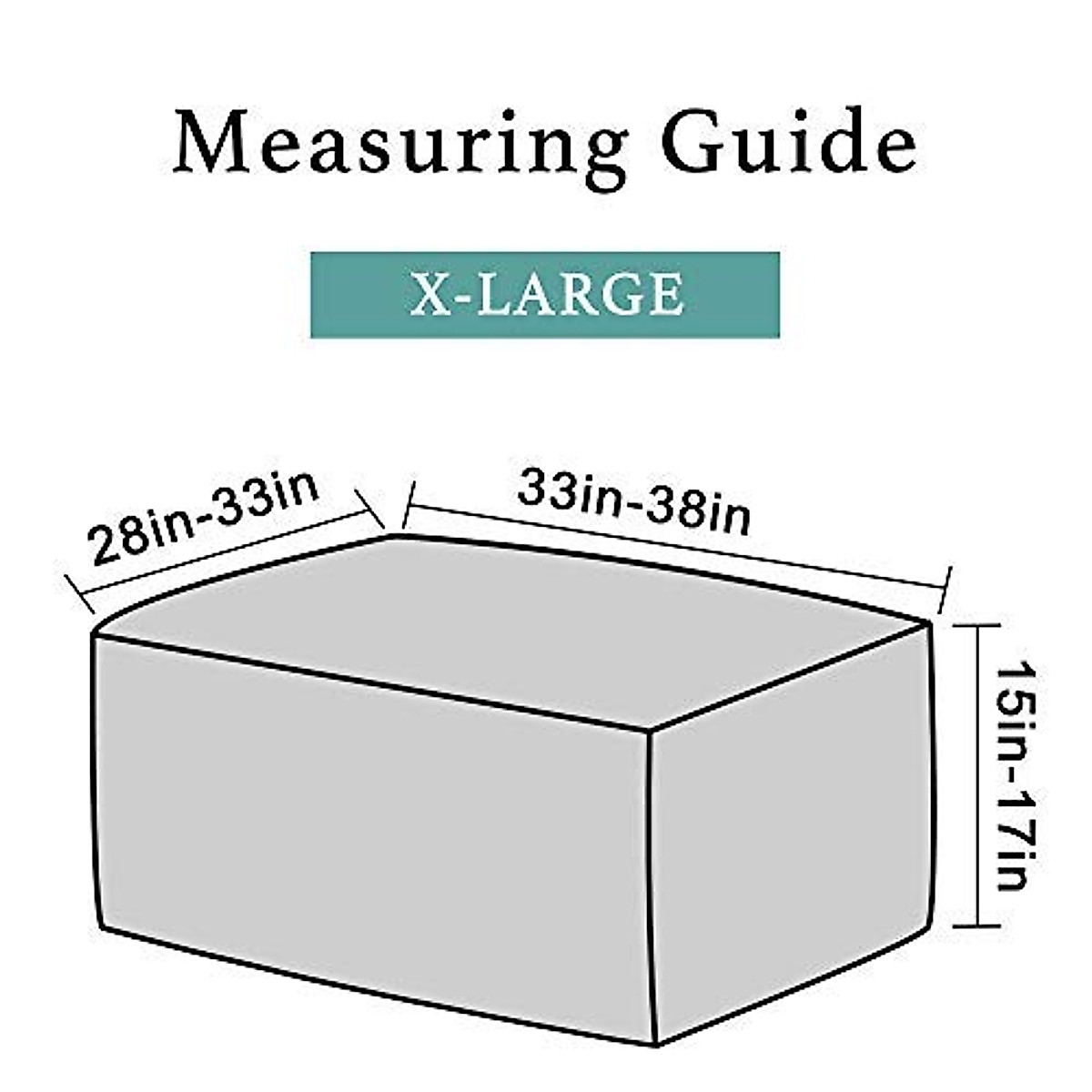 Turquoize Stretch Ottoman Cover Ottoman Slipcover Sofa Cover Footstool Protector Storage Ottoman Covers Furniture Protector Soft Rectangle slipcover with Elastic Bottom (X-Large, Dove)