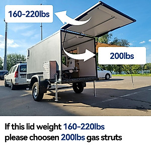 ARANA Gas Struts 28 inch 200 Pound with 10MM Ball Studs, 28" Gas Spring Shocks Lift Supports for Heavy Duty Lid Snowmobile Trailer Tonneau Cover Trap Door Custom Wooden Lid(Fit 180-220lbs Lid), 2Pcs