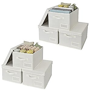 GRANNY SAYS Bundle of 3-Pack Lidded Closet Storage Bins & 3-Pack Rectangle Storage Bins with Lids