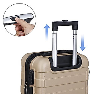 22 Inch Hardside Expandable Luggage ,Carry On Luggage With Spinner Wheels,Travel Suitcase Champagne (ABC1238)