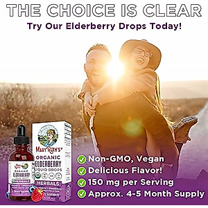 Elderberry Syrup by MaryRuth's | USDA Organic | Black Elderberry Liquid Drops for Immune Support | Sambucus Elderberry for Overall Health | Vegan | Non-GMO | Gluten Free | 30 Servings
