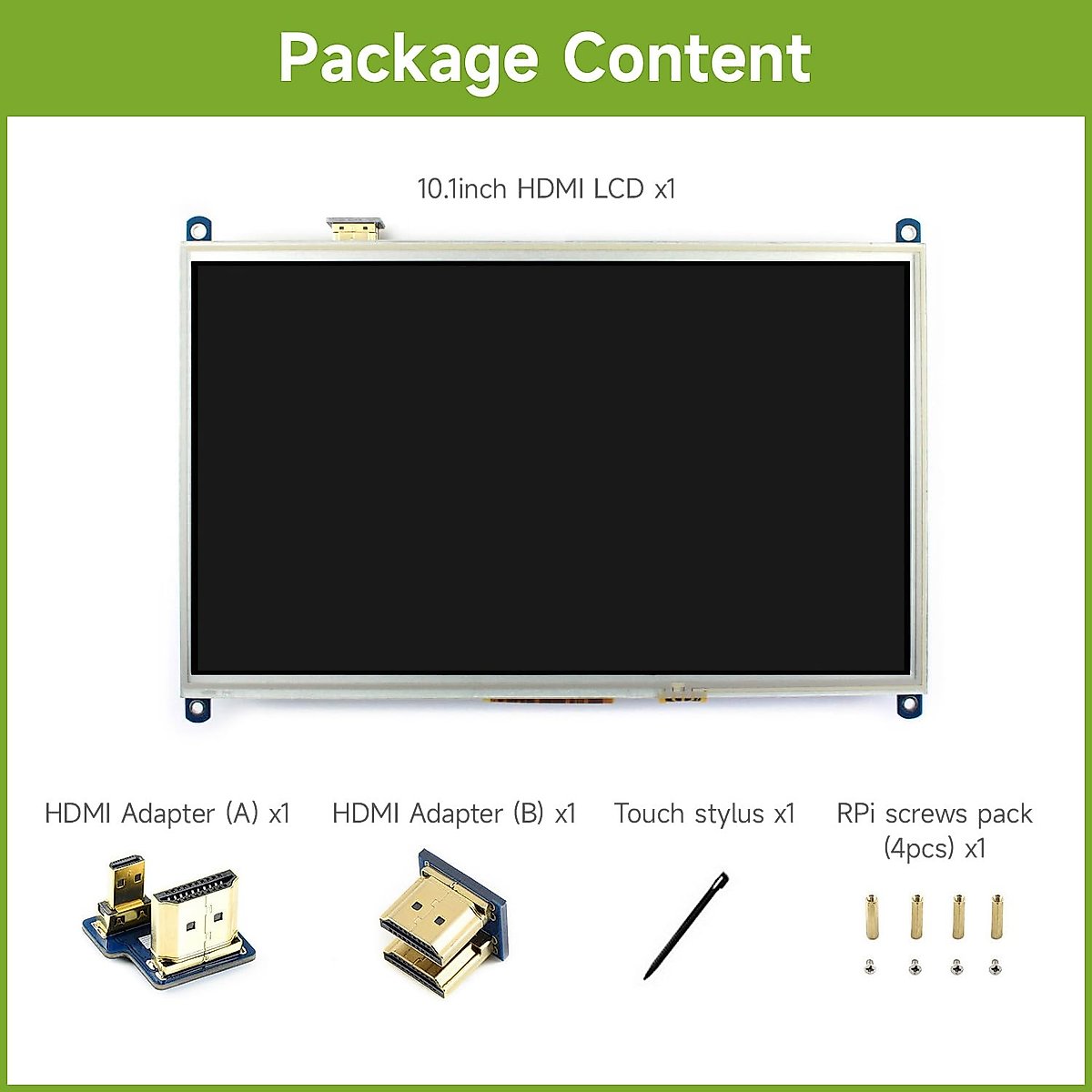waveshare 10.1inch Resistive Touch Screen LCD Compatible with Raspberry Pi 4B/3B+/3A+/2B/B+/A+/Zero/Zero W/WH/Zero 2W CM3+/4 1024×600 Resolution HDMI IPS Supports Windows