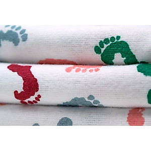 PILL THING Swaddle Baby Hospital Receiving Blanket 6 Pack for Boy Girl Newborn Babies - Breathable Cotton - Durable Hospital Quality - Generous Size (Baby Feet, 6 Pack)