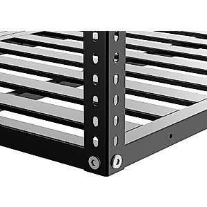 INDSUMOT 3x6 Heavy Duty Adjustable Ceiling Mounted Storage Racks, Overhead Garage Storage Rack, Hanging Garage Storage, 750LBS Weight Capacity 36 in W x 72 in L x 24-40 in, Black