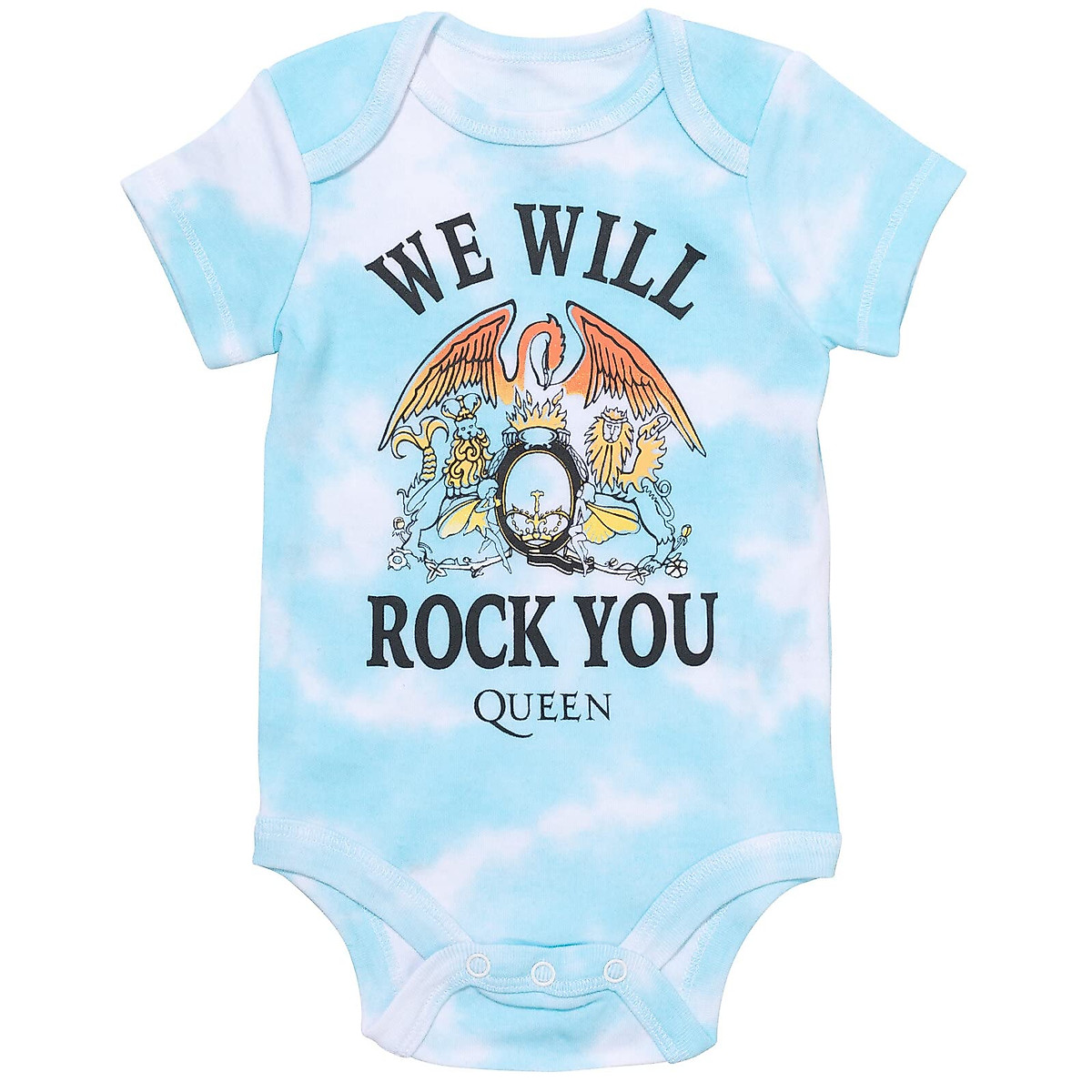 Queen Newborn Baby Boys Baby 3 Pack Short Sleeve Bodysuits Blue/Black 3-6 Months