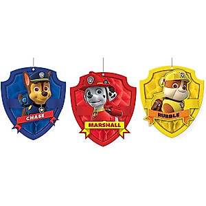 Amscan Happy Birthday Paw Patrol Banner, Scene Setter Wall Decorations with 12 Photo Props