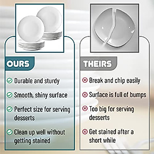 BTaT- White Dessert Plates, Set of 12, Small Plates for Appetizers, Small Plate, Small Appetizer Plates, Small White Plates, Dessert Plates Porcelain, Plates, White Plates