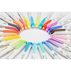 Zebra Pen 78525 Mildliner Double Ended Highlighter Set, Broad and Fine Point Tips, Assorted Ink Colors, 25-Pack