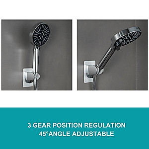 GwernKB Strong Adhesive and Waterproof Shower Head Holder for Handheld Showerhead Adjustable No Drilling Wall Mount Bracket for RV Kids Bathroom Shower,Fix Firmly and Use Conveniently