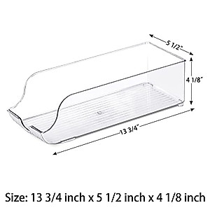 2 Pack Soda Can Organizer for Refrigerator, Can Orgainzer for Pantry, Kitchen, Countertops, Cabinets, Clear Plastic Canned Food Dispenser, Beverage Holder, Can Dispenser