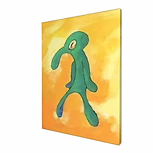 Bold and Brash Painting Canvas Squidward Poster Wall Art Print Home Bathroom Decor Framed Bedroom Office Living Room 8X12 Inch