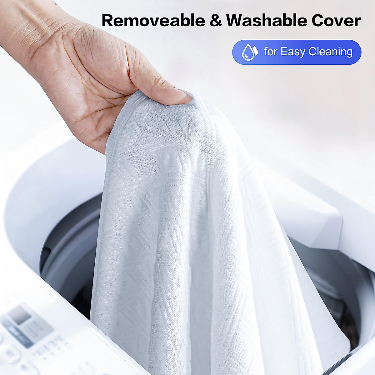 RISAR Memory Foam Mattress Topper Queen Size Bed Topper Queen 3’’ Inch High Density Mattress Cooling Gel Thick Topper for Back Pain Relief Best Soft Bed with Cover Top Mattress (60x80 Inch)