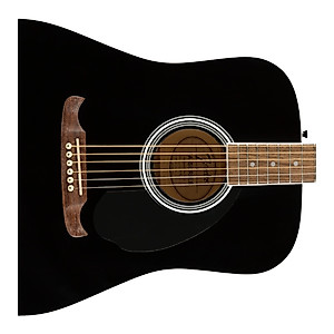 Fender FA-125 Dreadnought Acoustic Guitar, with 2-Year Warranty, Black, with Gig Bag