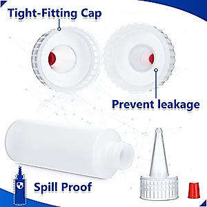 Foaincore 50 Pcs 4 oz Plastic Small Squeeze Bottles BPA Free Empty Squirt Bottle Safe Small Sauce Bottles Ketchup Condiment Bottles Plastic Bottles for Icing, Cookie Decorating, Oil, Arts and Crafts